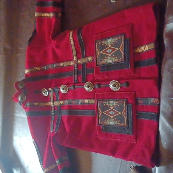 Coloratura | Jackets & Coats | Vintage Red Southwestern Coat | Poshmark